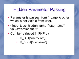 Parameter Passing & Session Tracking in PHP | PPT