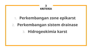 PERKEMBANGAN SISTEM HIDROLOGI KARST DI KARST PIDIE, ACEH | PPT