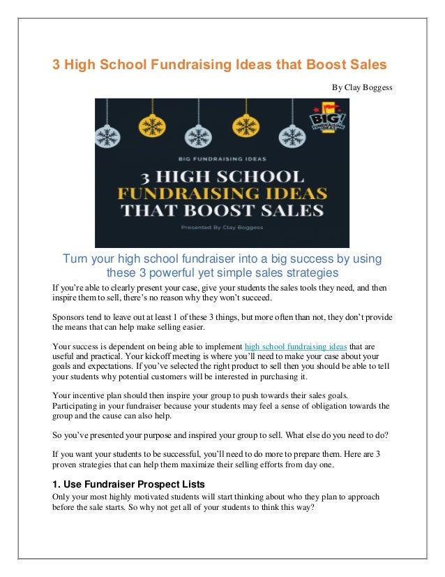 3 high school fundraising ideas that boost sales