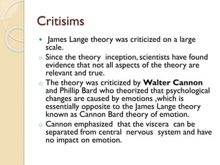 James Lange Theory of Emotion | PPTX