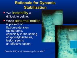 Dynamic Stabilization in the Surgical Management of Painful Lumbar ...