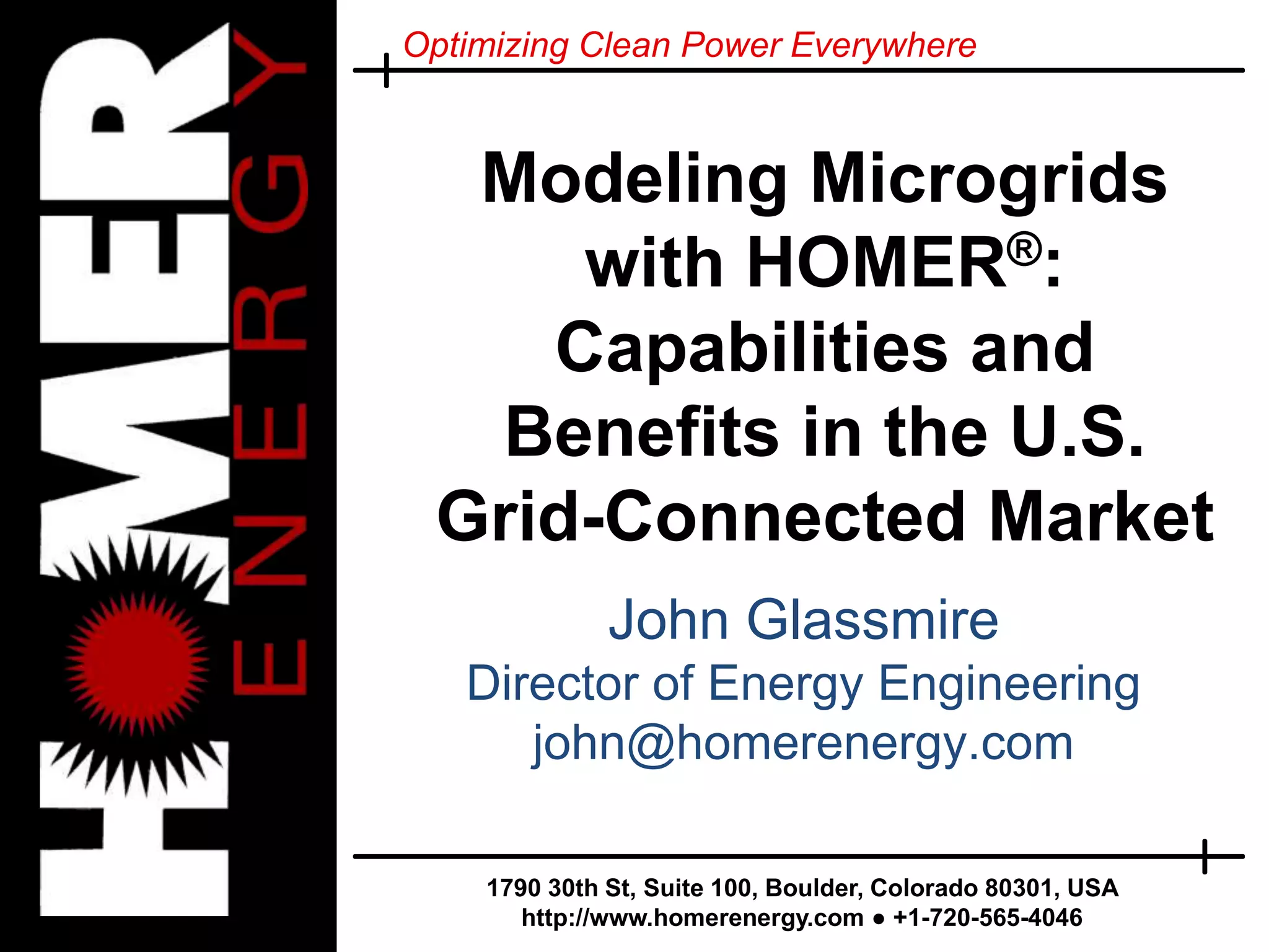 4.3_Modeling Microgrids with HOMER_Glassmire_EPRI/SNL Microgrid | PPTX