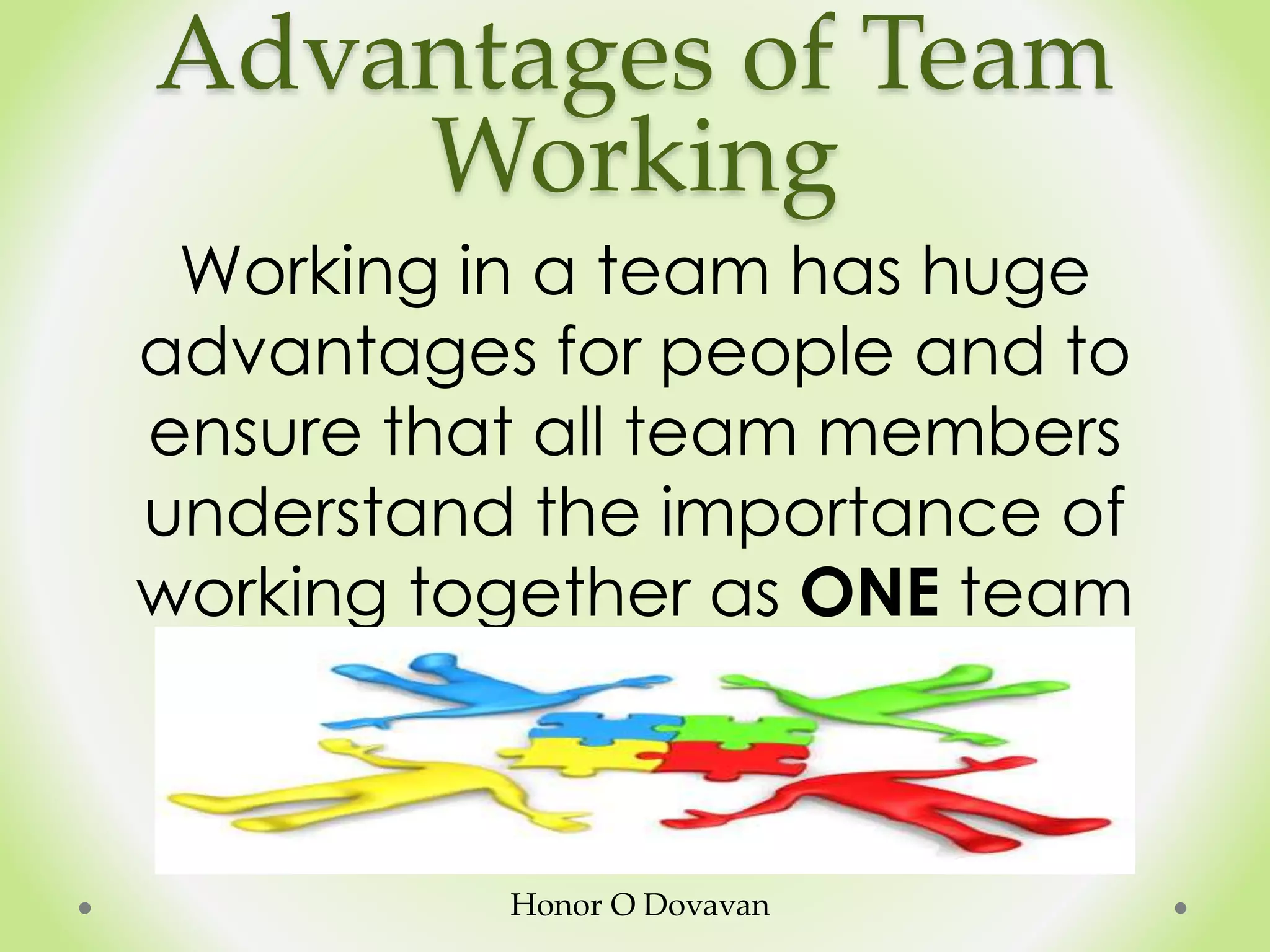 Advantages of Team Working | PPTX