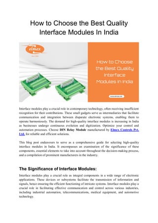 3 How to Choose the Best Quality Interface Modules In India.pdf