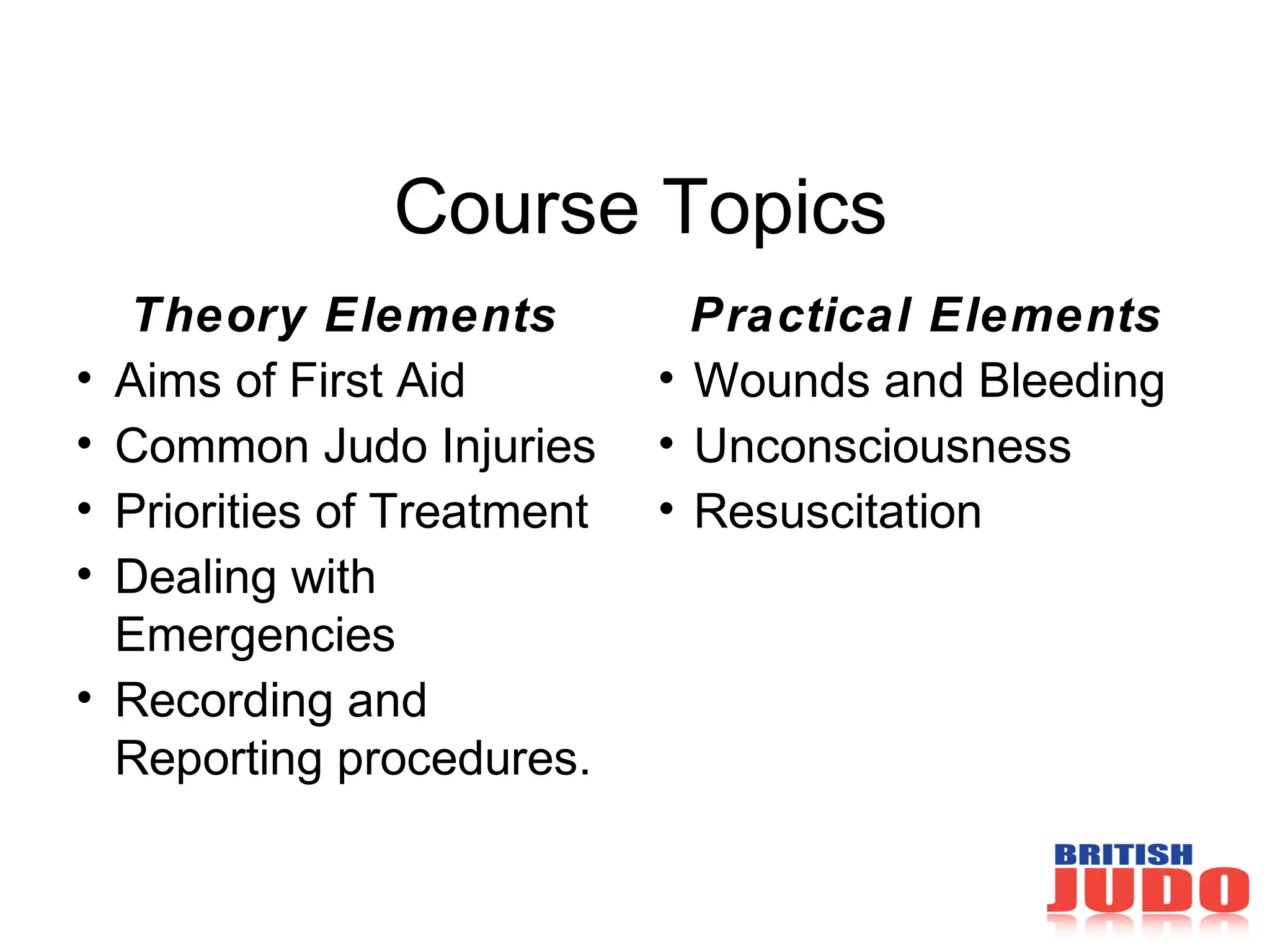 3hr judo specific basic first aid | PPT
