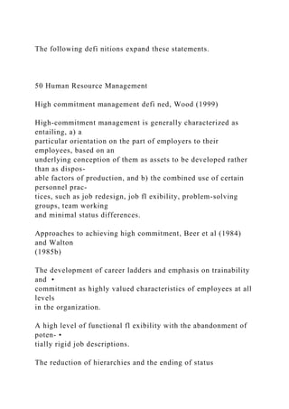 3HR StrategiesKey concepts and termsHigh commitment .docx