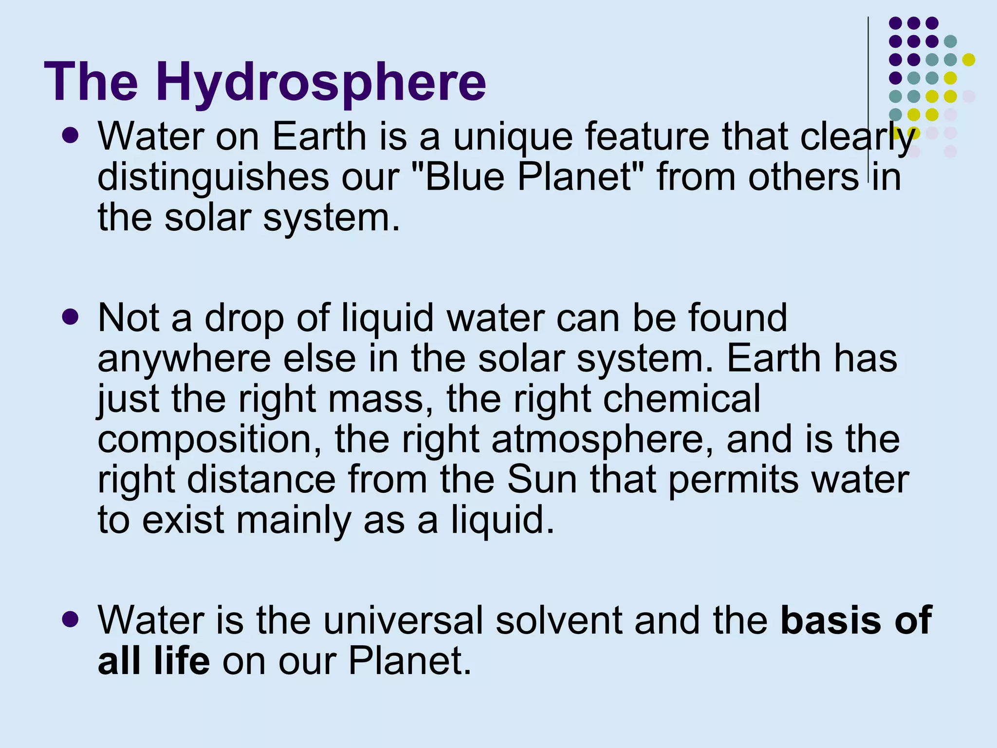 Earth Science. Hydrosphere ppt | PPT