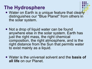Earth Science. Hydrosphere ppt | PPT
