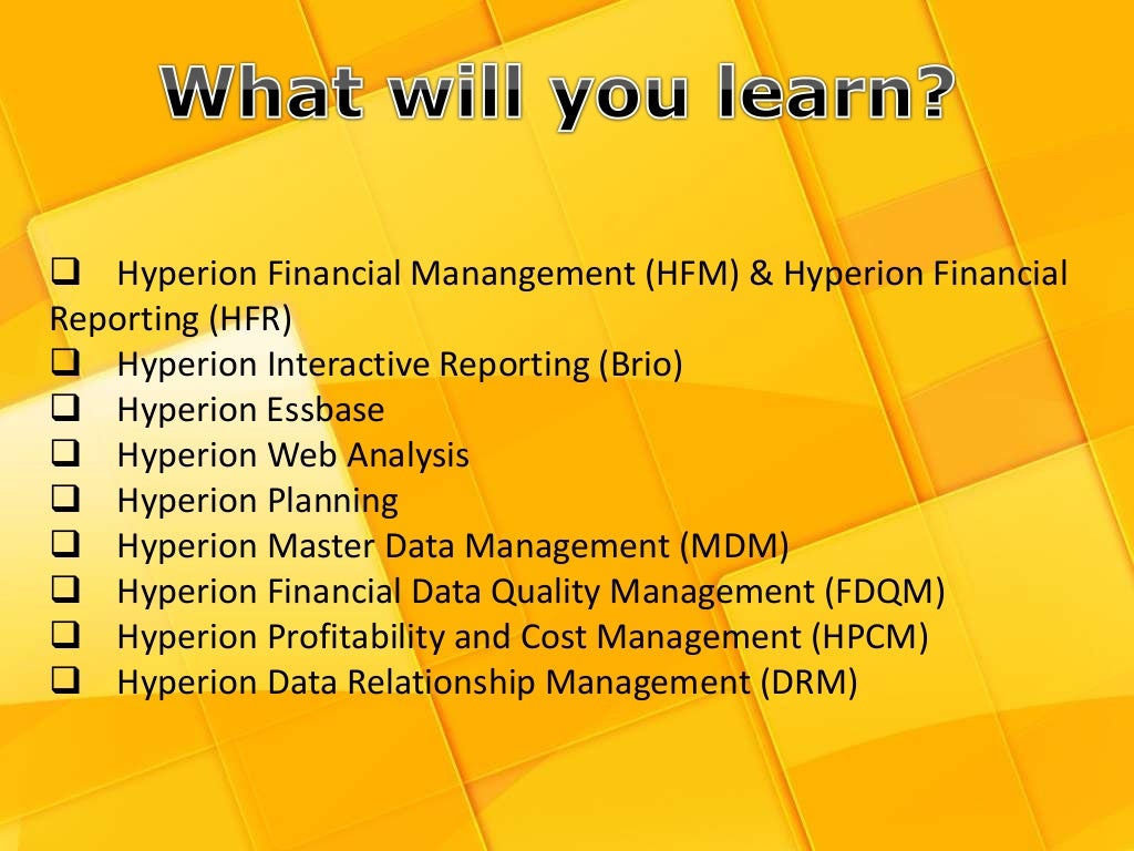 Hyperion Essbase Online Training Hyperion Essbase Project Support Hyperion Essbase
