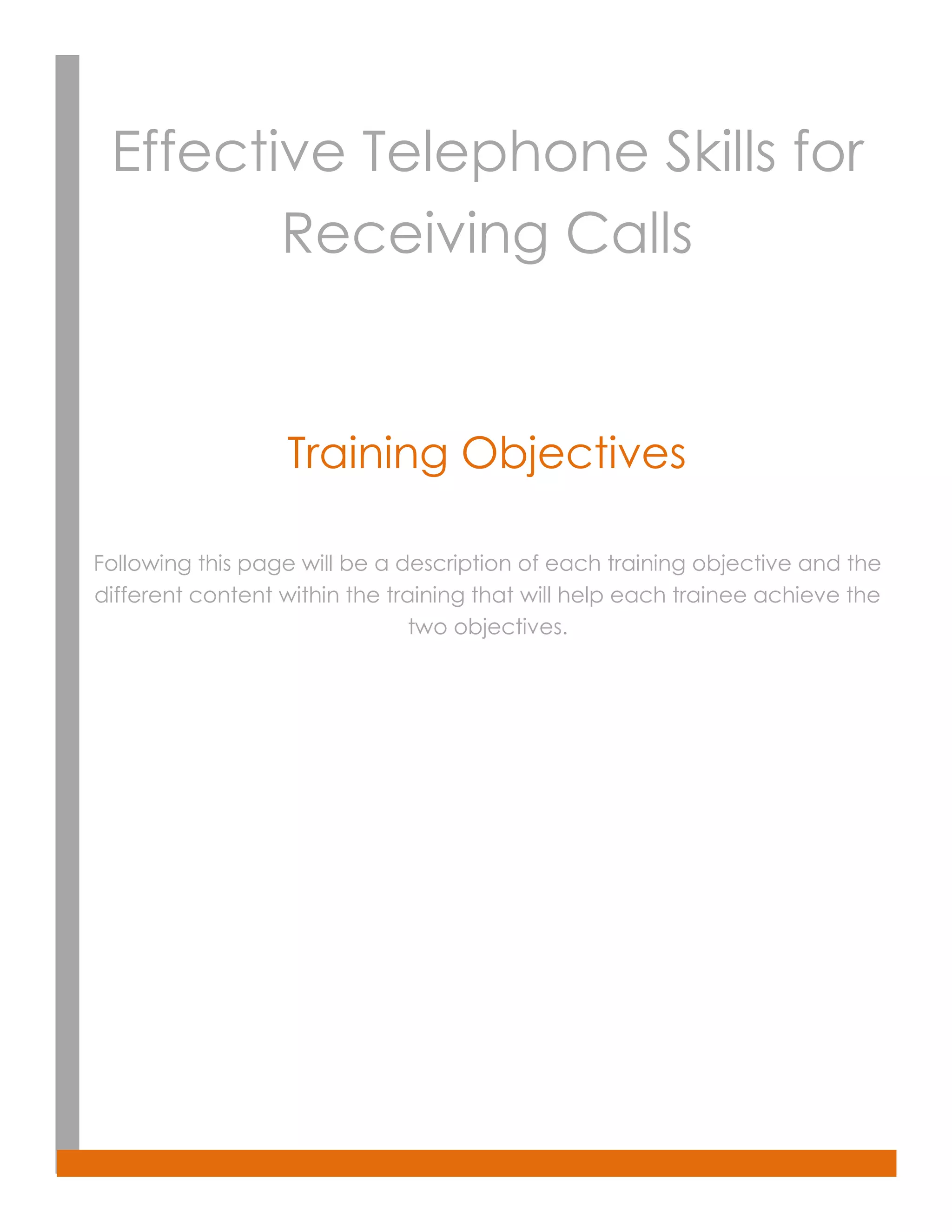 Telephone skills training_manual | PDF