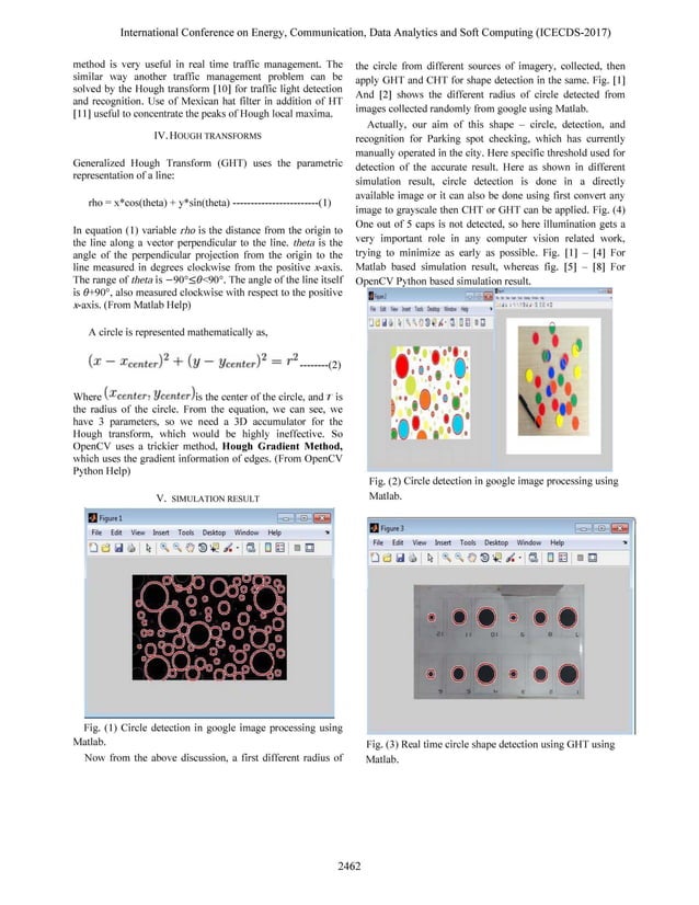 OpenCVand Matlab based Car Parking System Module for Smart City using Circle Hough Transform ...