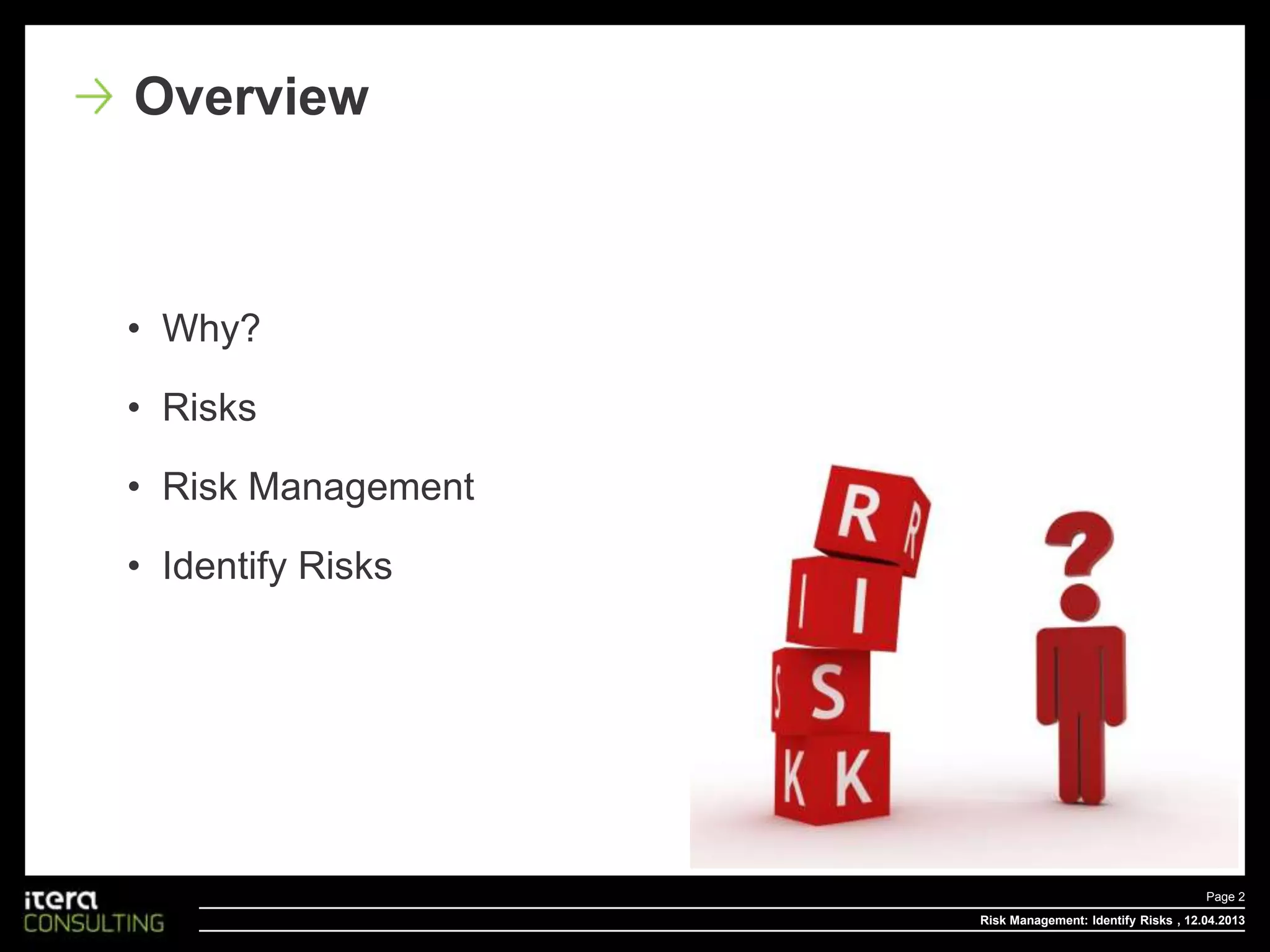 Risk Management:Identify risks | PPTX