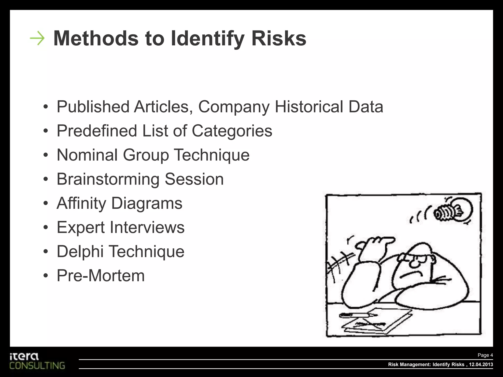 Risk Management:Identify risks | PPTX