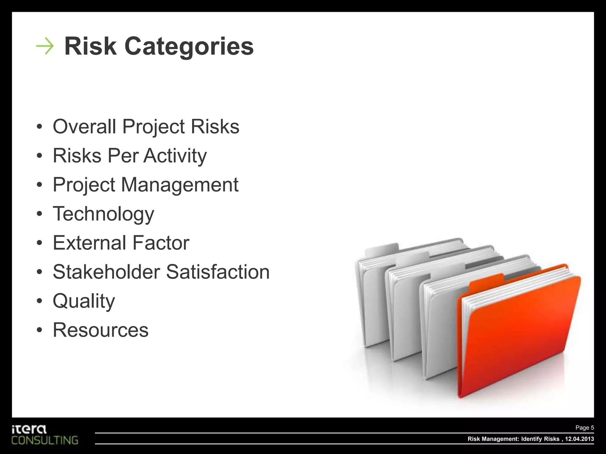 Risk Management:Identify risks | PPTX