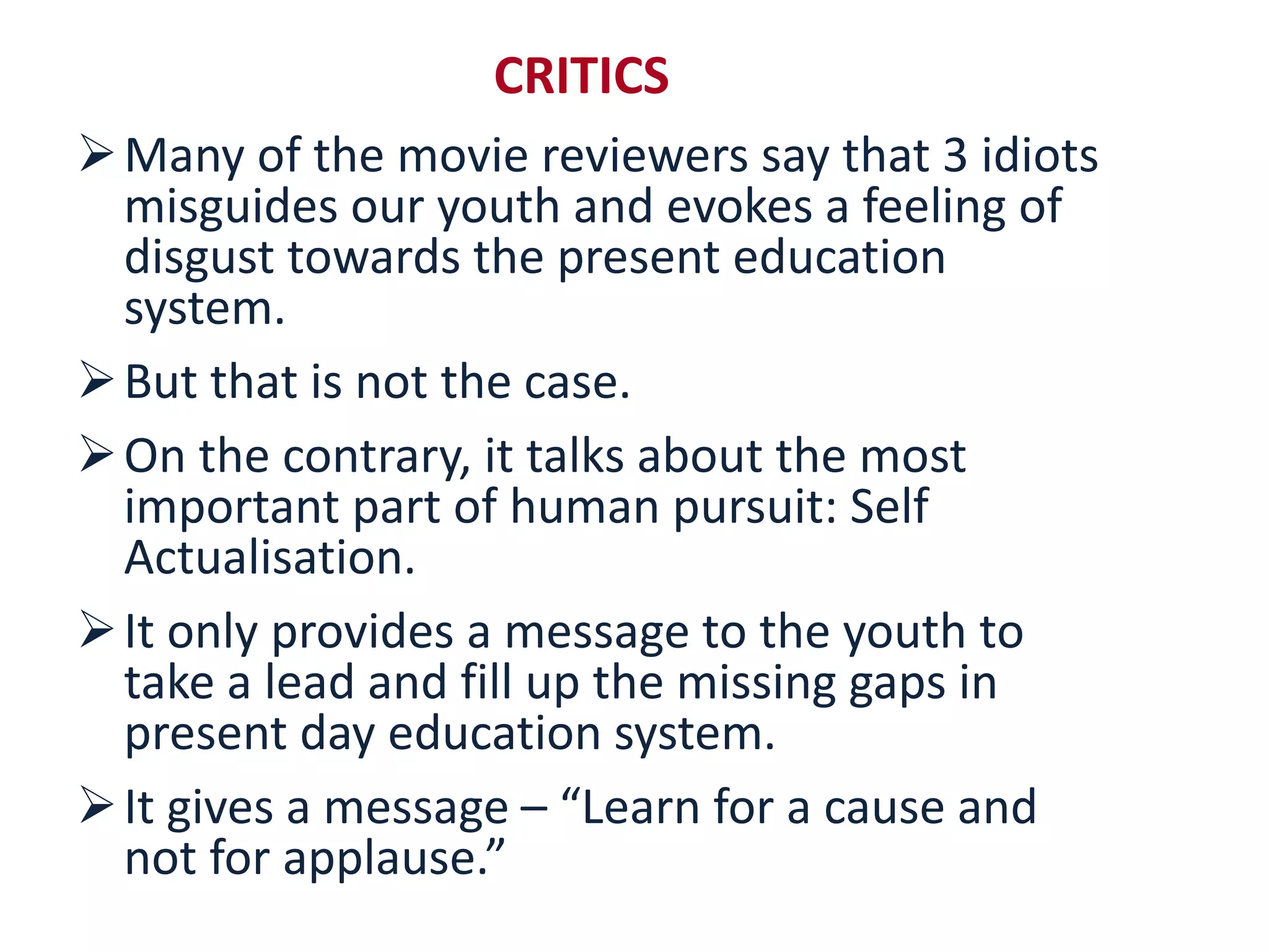 3 idiots movie review | PPTX