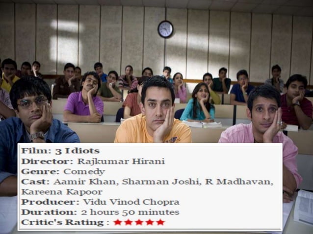 3 idiots movie review | PPTX | Movies | Entertainment