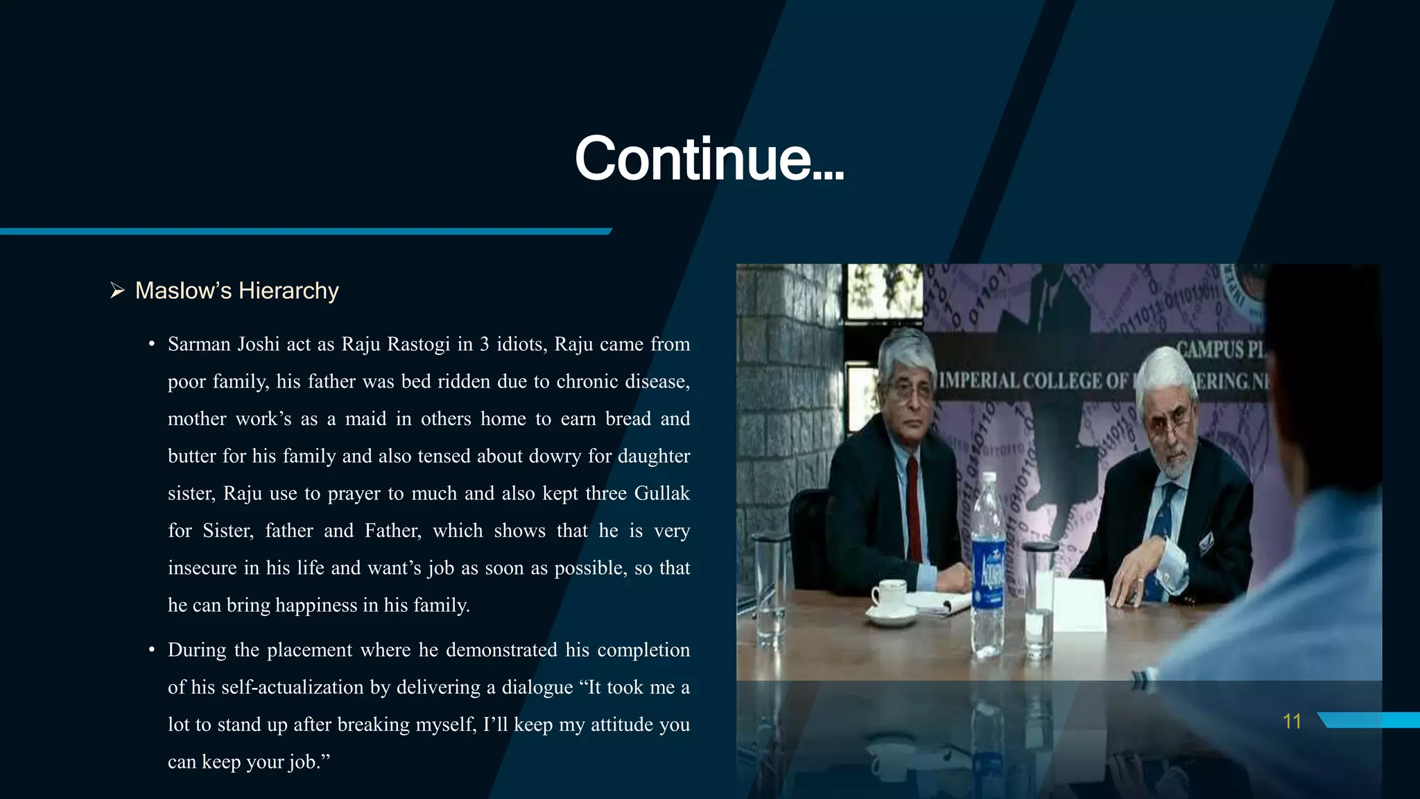 Personality & Motivation analysis of 3 Idiots | PPTX