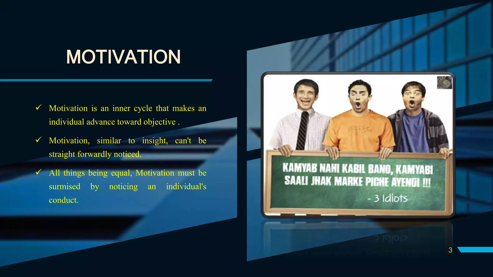 Personality & Motivation analysis of 3 Idiots | PPTX