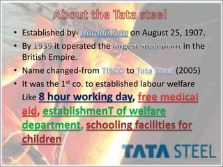 Swot analysis of Tata Steel | PPTX