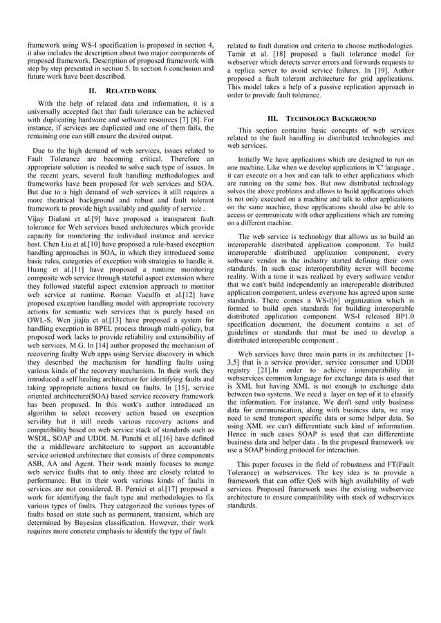 A Novel Robust &Fault Tolerance Framework for Webservices using ws-I Specification | PDF