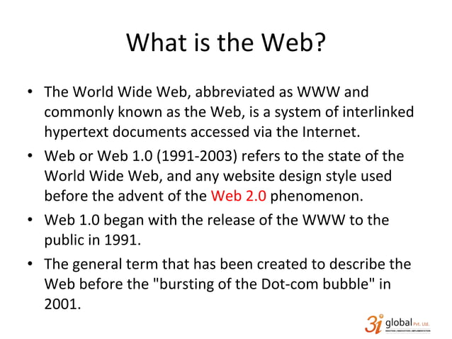 3iGlobal Pvt. Ltd. - Presentation on Web 2.0 Technologies | PPT