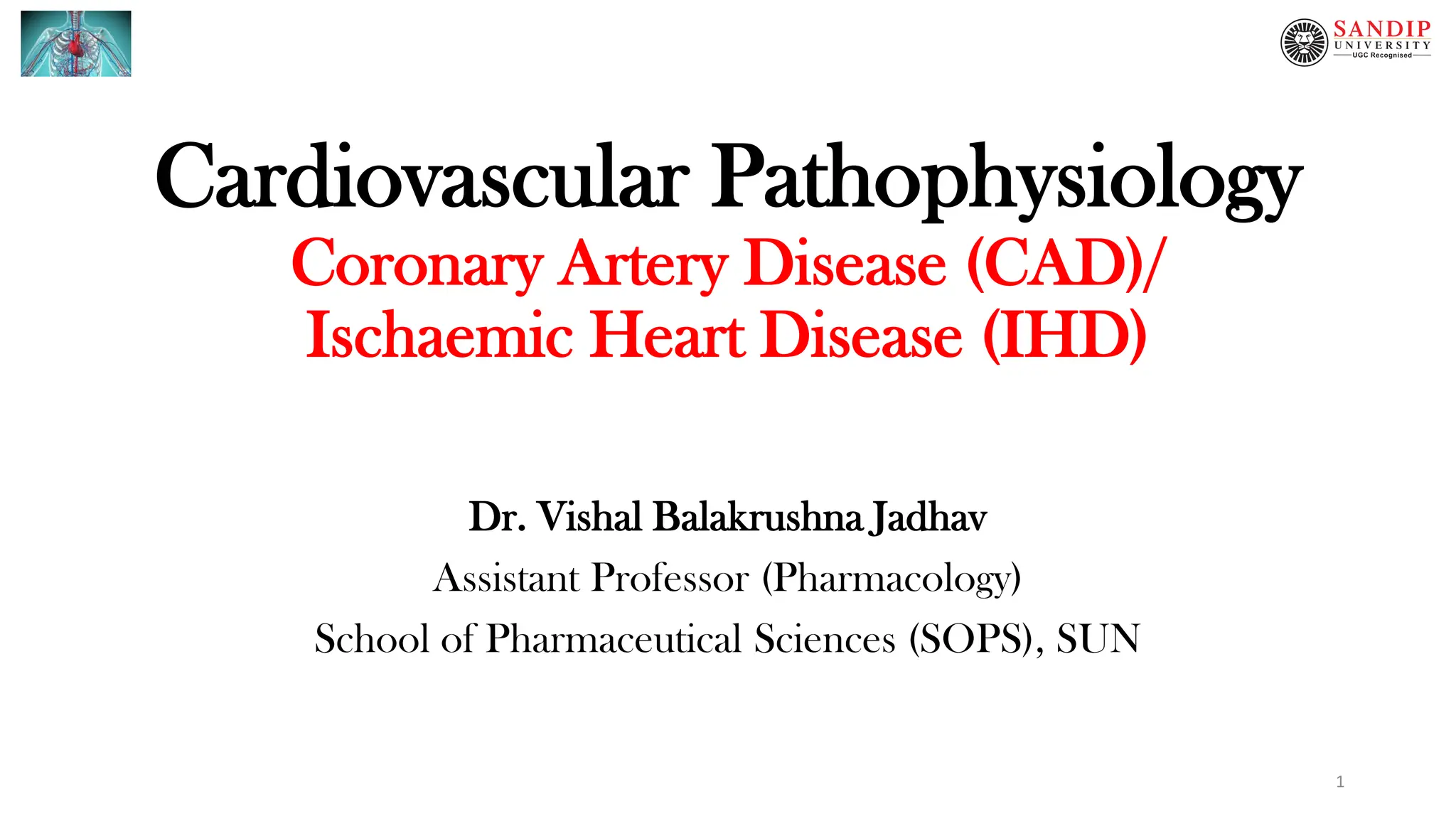Cardiovascular Pathophysiology- Coronary Artery Disease (CAD)/Ischaemic ...