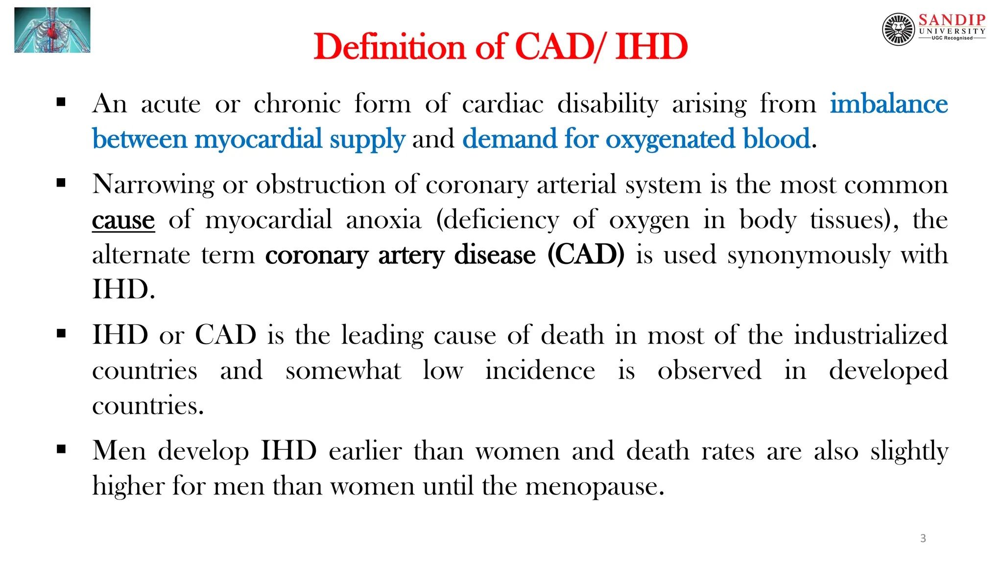 Cardiovascular Pathophysiology- Coronary Artery Disease (CAD)/Ischaemic ...