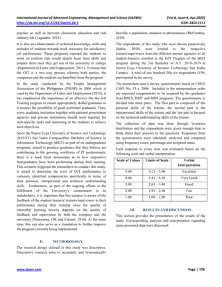 Industry Partners’ feedback on the OJT performance of Bachelor of ...