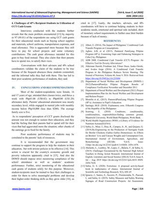 Conditional Cash Transfer (CCT) Program: Students Perception and ...