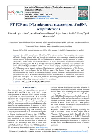 RT-PCR and DNA microarray measurement of mRNA cell proliferation | PDF ...