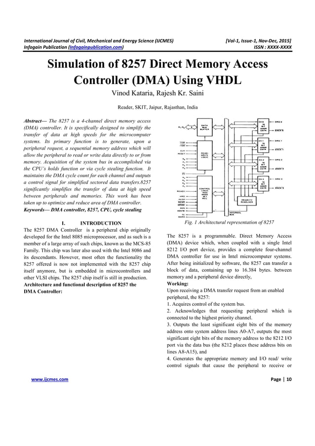 3 ijcmes dec-2015-27-simulation of 8257 direct memory access controller (dma) using vhdl | PDF