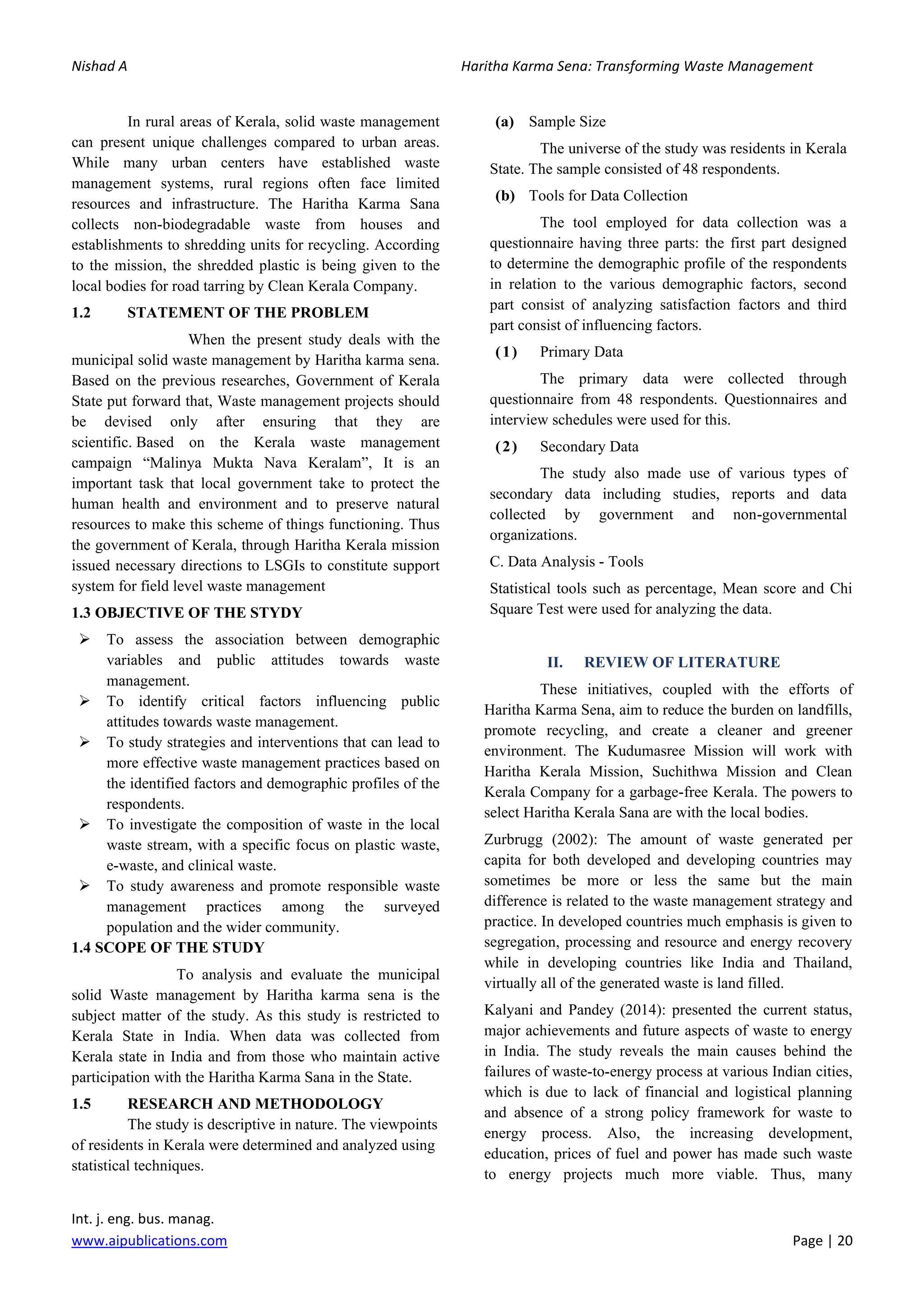 Haritha Karma Sena: Transforming Waste Management | PDF