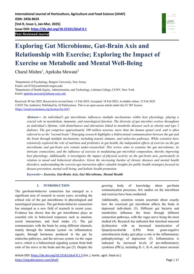 Exploring Gut Microbiome, Gut-Brain Axis and Relationship with Exercise ...