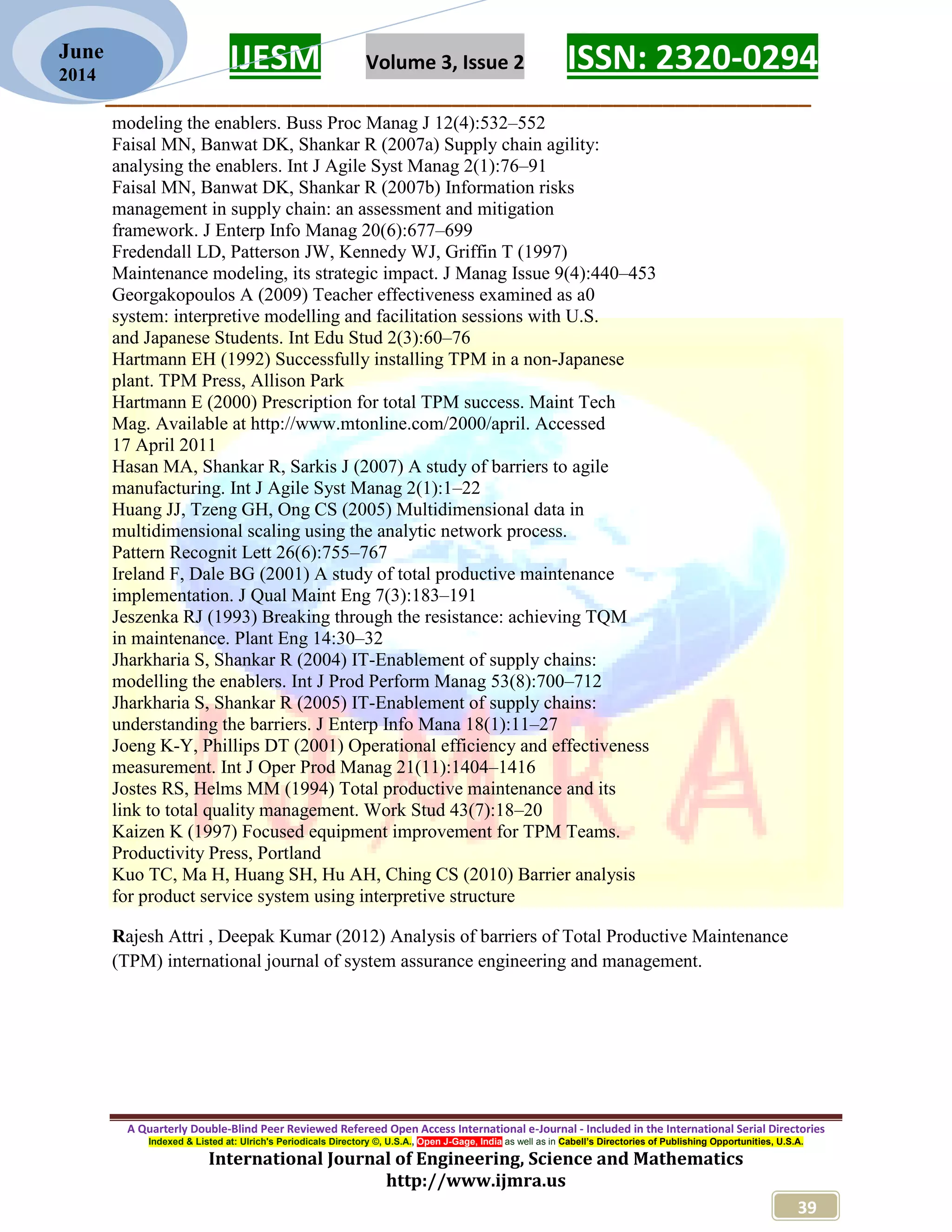 Implementation Of TPM with Case study | PDF