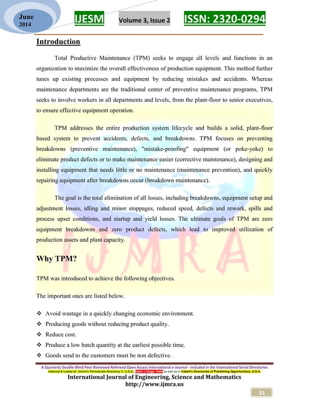Implementation Of TPM with Case study | PDF