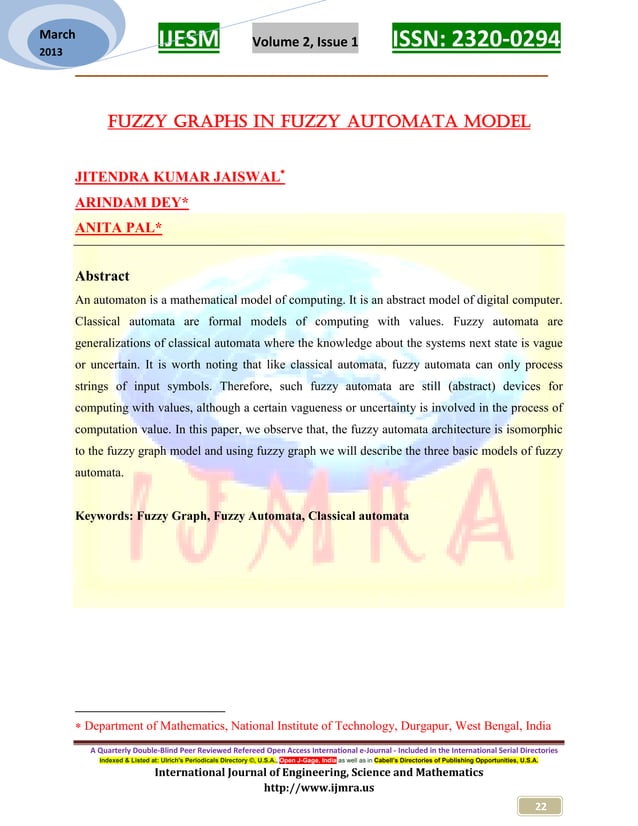 Fuzzy Graphs In Fuzzy Automata Model Pdf Computing Technology