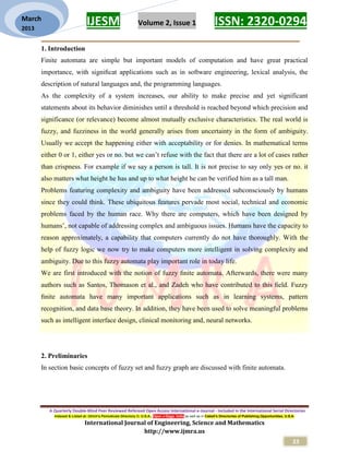 FUZZY GRAPHS IN FUZZY AUTOMATA MODEL | PDF | Computing | Technology & Computing