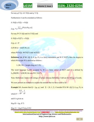 FUZZY GRAPHS IN FUZZY AUTOMATA MODEL | PDF | Computing | Technology & Computing