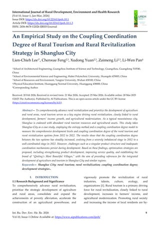 An Empirical Study on the Coupling Coordination Degree of Rural Tourism ...