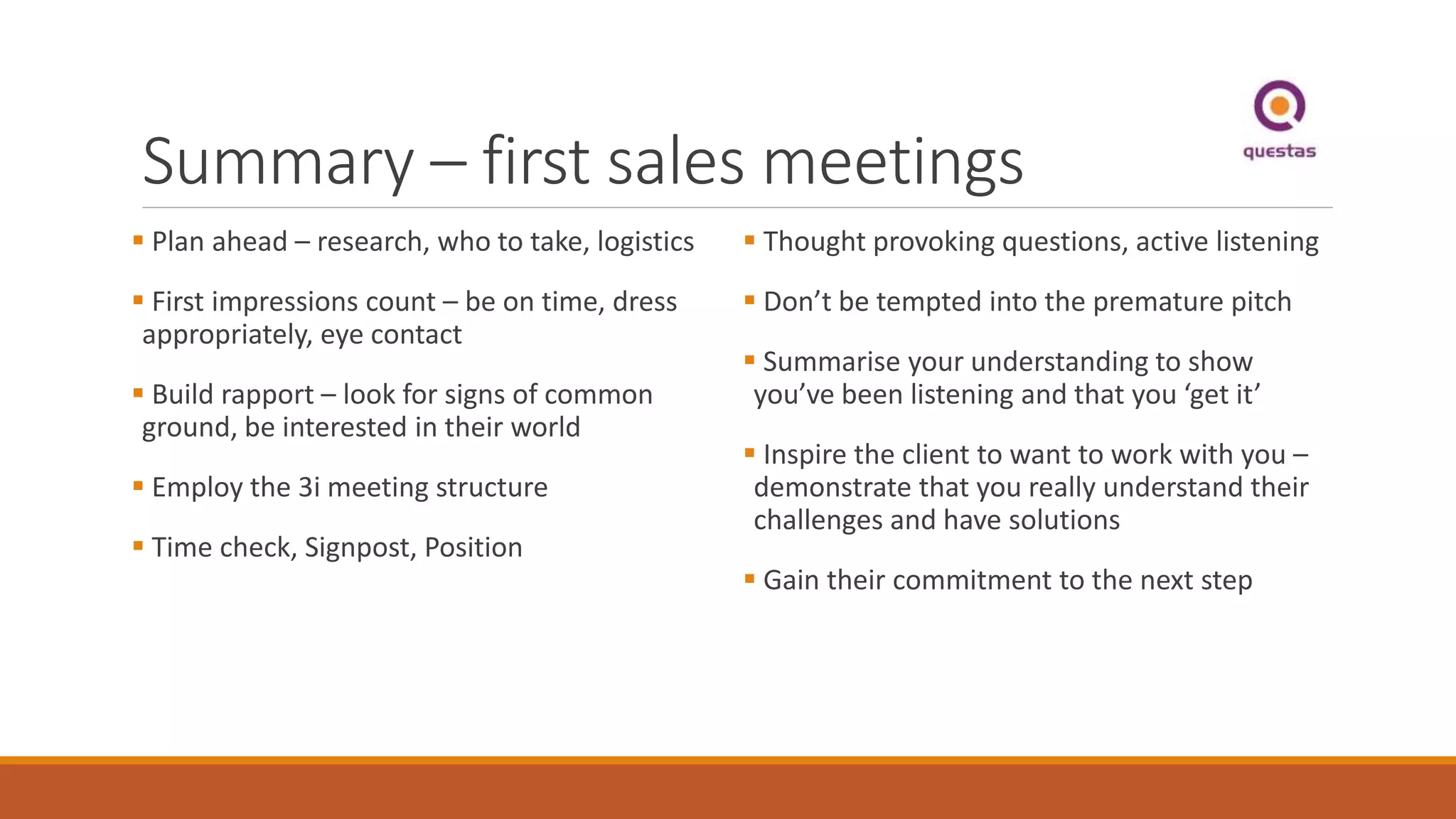 First sales meetings with potential clients | PPTX