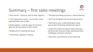 First sales meetings with potential clients | PPTX