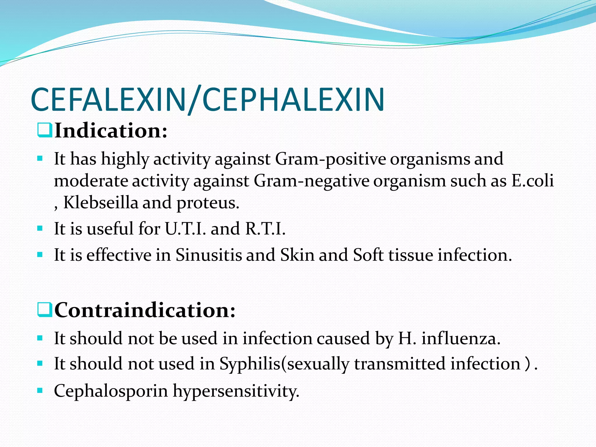 Antibiotics(Cephalosporins • FluoroquinolonesTetracyclines) | PPTX