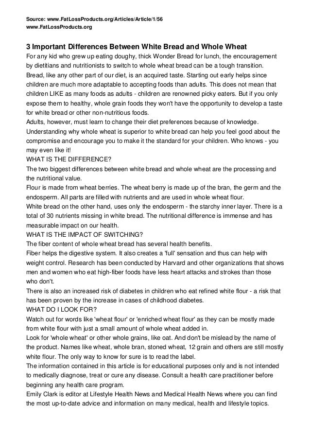 3 important differences between white bread and whole wheat