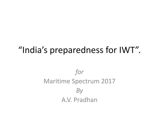 India's preparedness for IWT | PPT