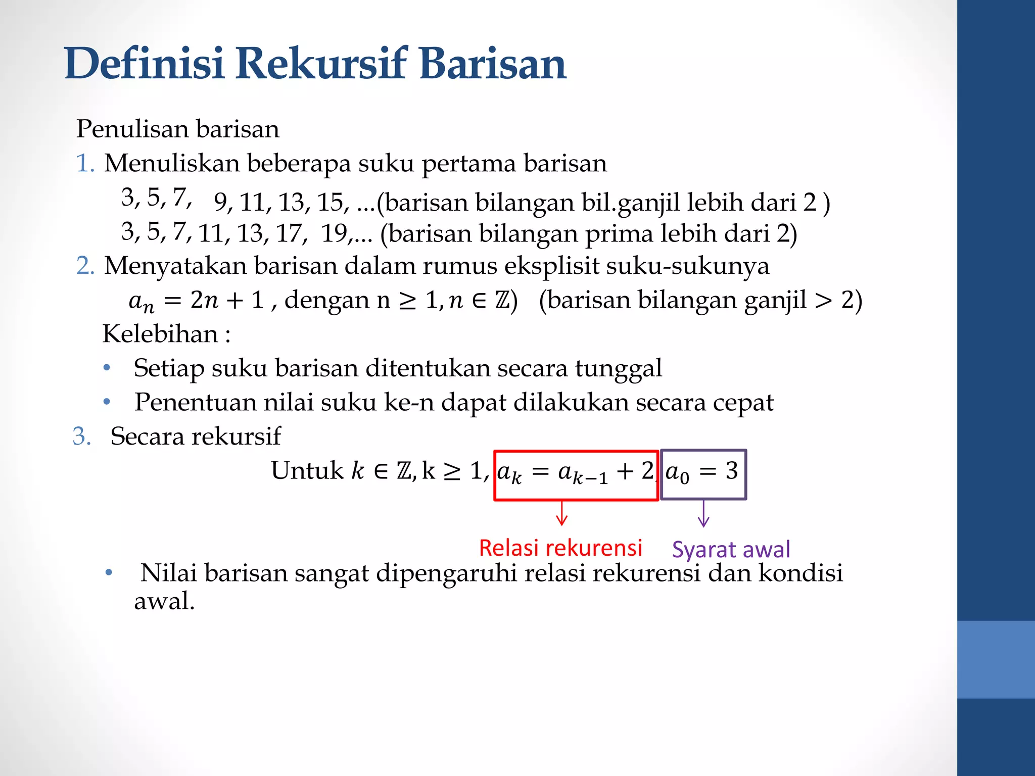Rekursi dan Induksi Matematika | PPTX
