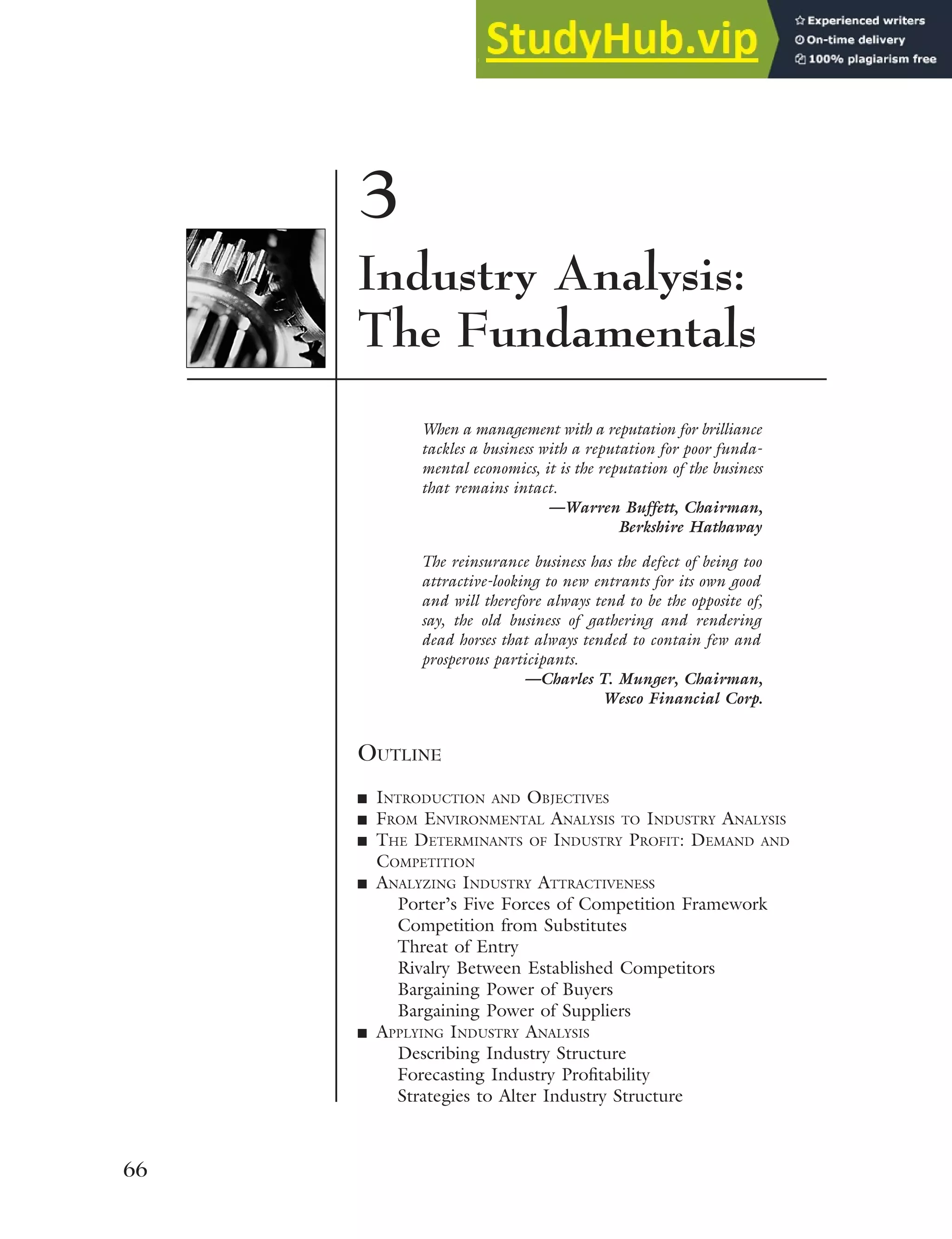 3 Industry Analysis The Fundamentals | PDF