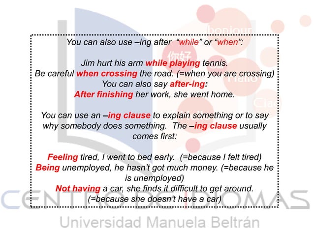 ING clauses (gerunds) | PPT