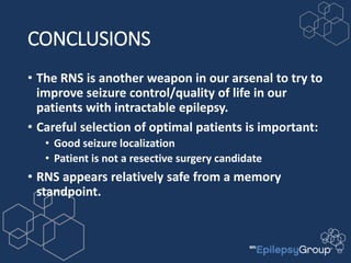 Responsive Neurostimulation (RNS) for Intractable Epilepsy | PPTX