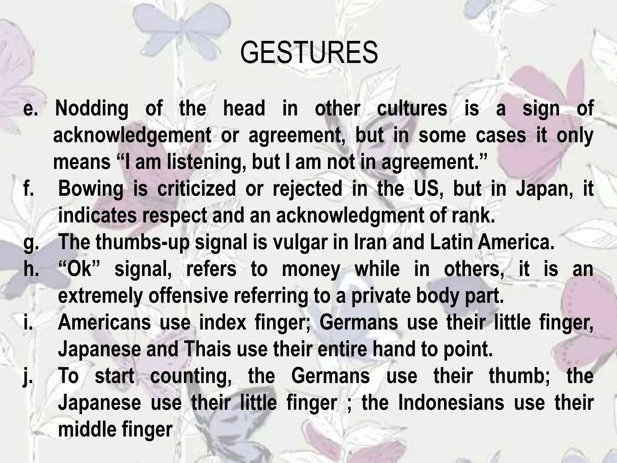 Cultural Differences in Nonverbal Communication | PPTX