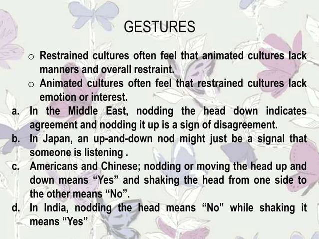 Cultural Differences in Nonverbal Communication | PPTX